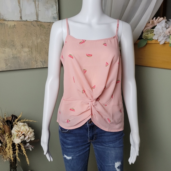 Hippie Rose | Tops | Nwt Watermelon Print Twist Front Tank Top | Poshmark